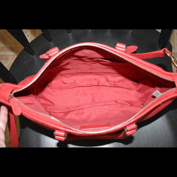 Coach | Bags | Coach Red Pebbled Leather Prairie Satchel | Poshmark